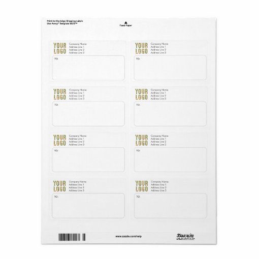Custom Logo Shipping Labels Return Address | Zazzle