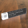 Custom Logo Simple Basic Black White Title Desk Name Plate | Zazzle