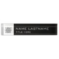 Custom Logo Simple Basic Black White Title Desk Name Plate | Zazzle