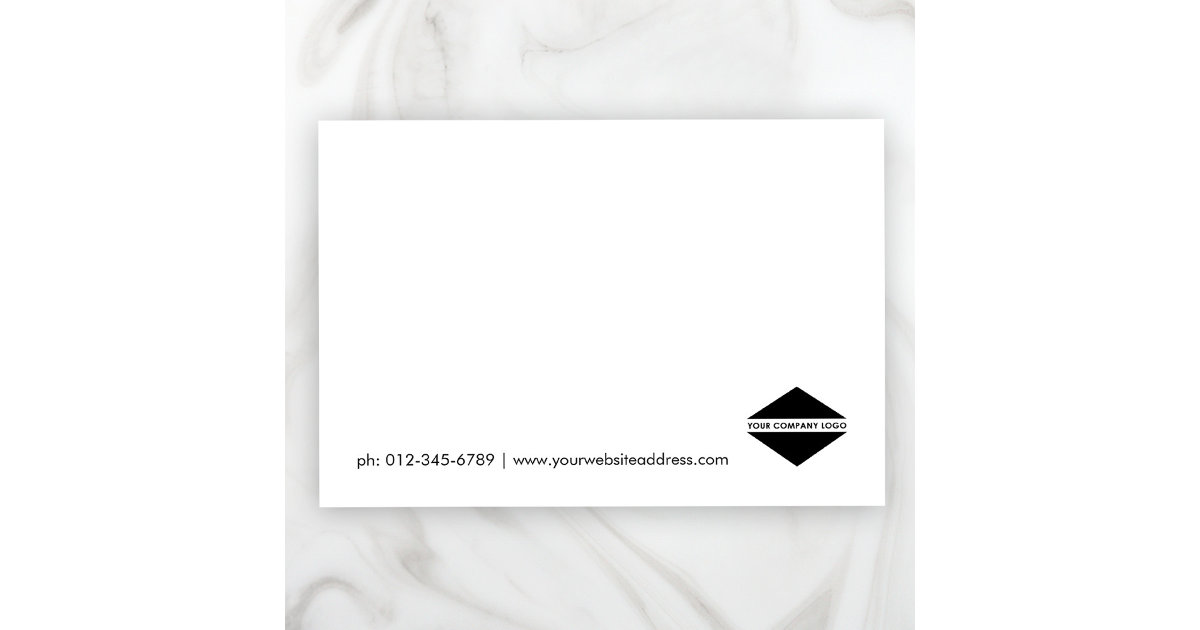Custom Logo Simple Elegant Note Card | Zazzle