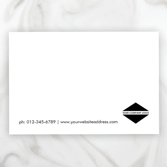 Custom Logo Simple Elegant Note Card | Zazzle