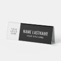 Custom Logo Simple Minimalist Black White Name Table Tent | Zazzle