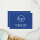 Custom Logo Simple Modern Blue Business Thank You Card | Zazzle