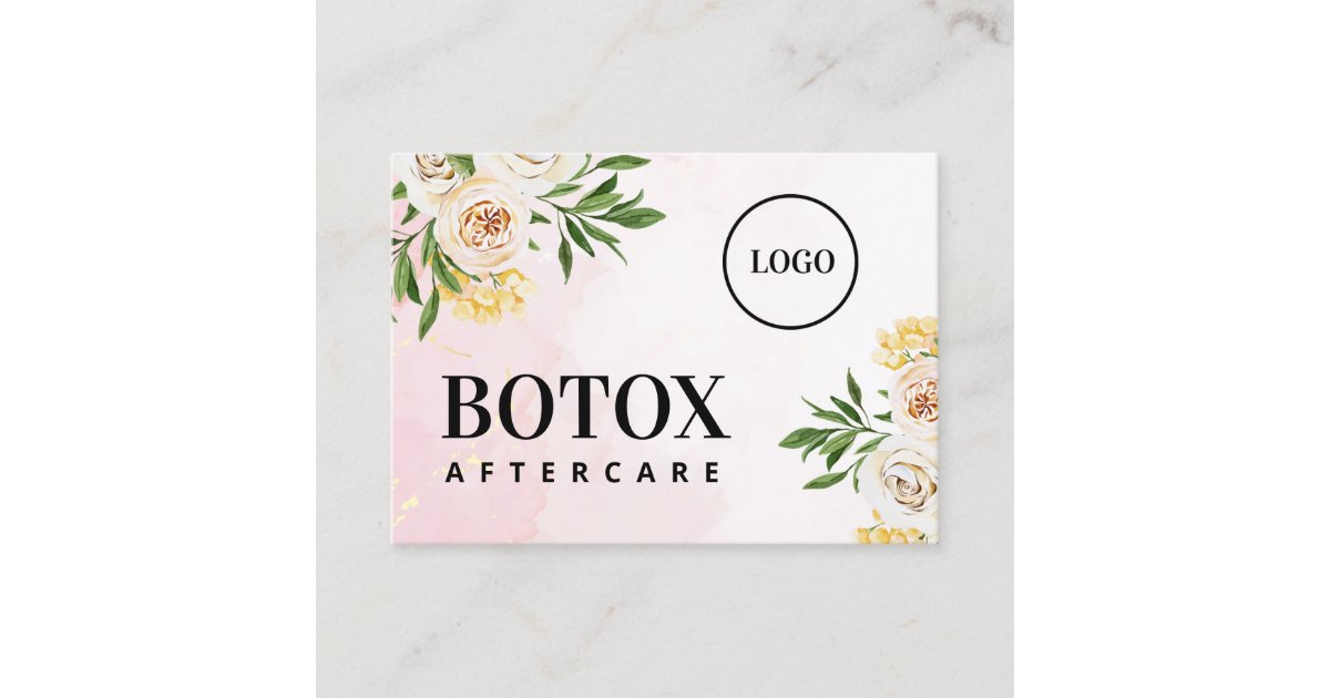 Custom Logo Spring Botox Aftercare Card | Zazzle