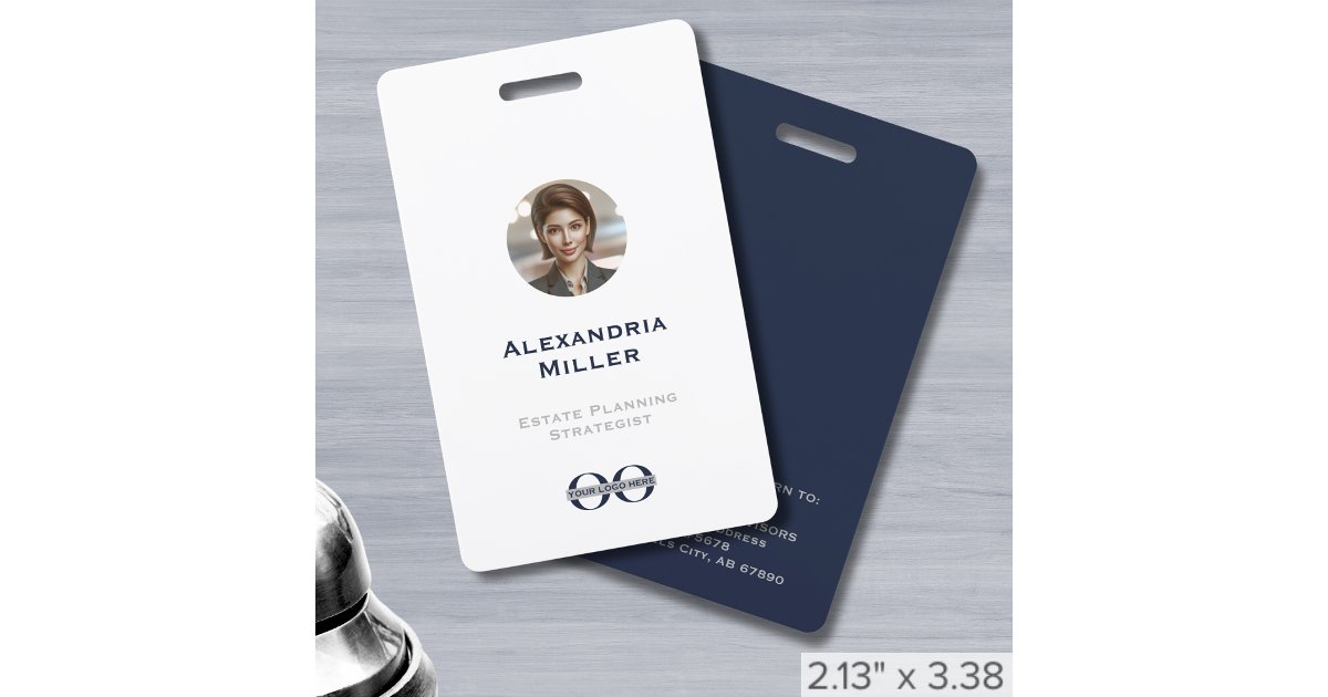 Custom Logo Staff Photo Identification Badge | Zazzle