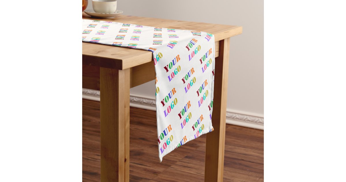 Custom Logo Table Runner Promotional Your Company | Zazzle