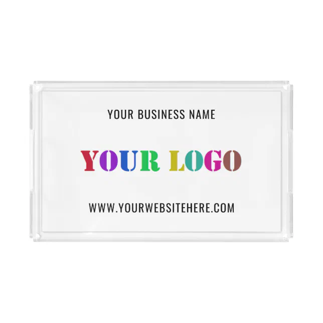 Custom Logo Text Business Acrylic Tray Template | Zazzle