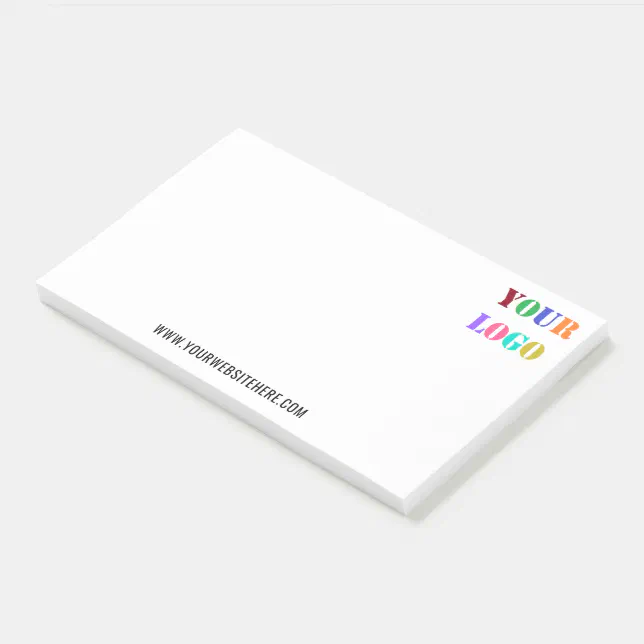 Custom Logo Text Business Post-it® Notes Template | Zazzle