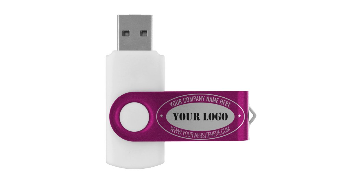 Custom Logo Text Business Promotional Flash Drive | Zazzle