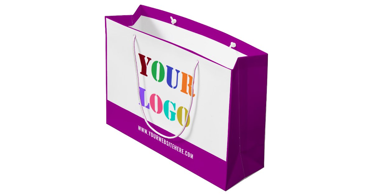 Custom Logo Text Business Promotional Gift Bags | Zazzle