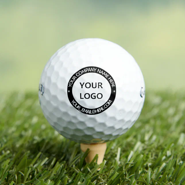 Custom Logo Text Business Promotional Personalized Golf Balls | Zazzle