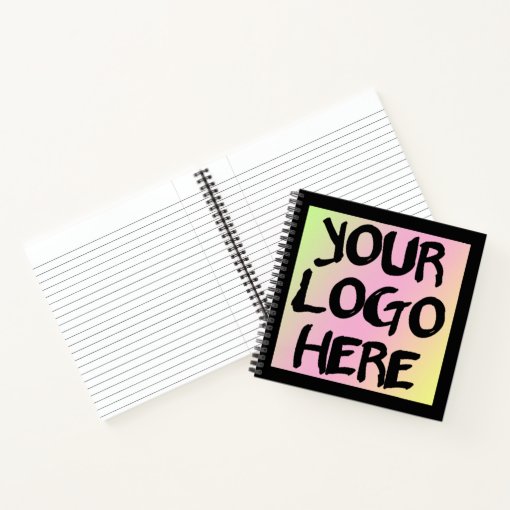 Custom Logo Text Business Spiral Notebook | Zazzle