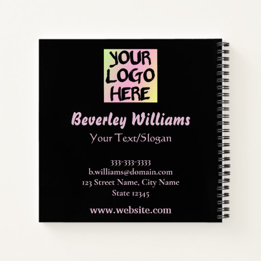 Custom Logo Text Business Spiral Notebook | Zazzle