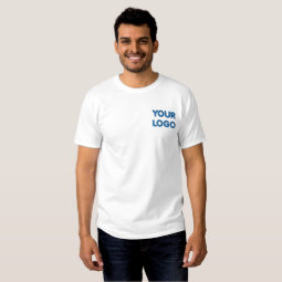 Custom Logo / Text Embroidered T-Shirt | Zazzle