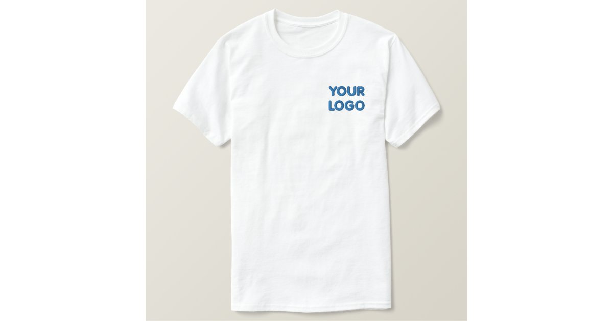 Custom Logo / Text Embroidered T-Shirt | Zazzle