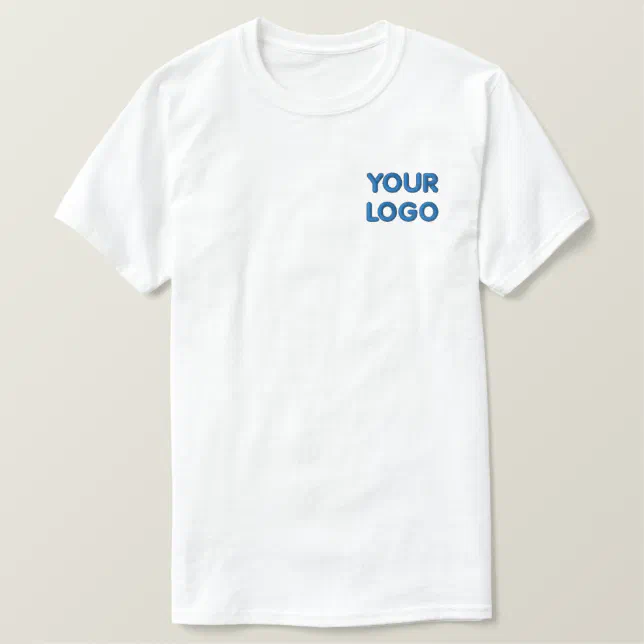 Custom Logo / Text Embroidered T-Shirt | Zazzle