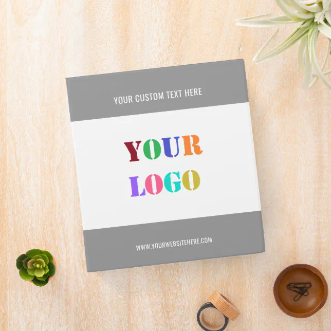 Custom Logo Text Personalized Binder - Your Colors | Zazzle