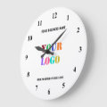 Custom Logo Text Promotional Business Wall Clock | Zazzle