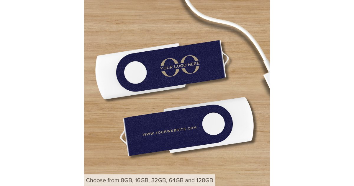 Custom Logo Text Promotional USB Flash Drive | Zazzle