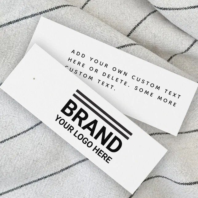 Custom logo text white DIY product hang tag | Zazzle