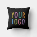 Custom Logo Throw Pillow Business Personalized | Zazzle