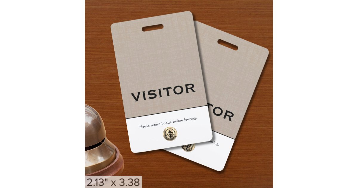 Custom Logo Visitor Badge | Zazzle