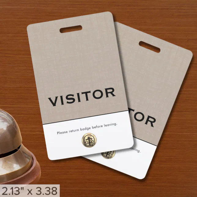 Custom Logo Visitor Badge | Zazzle