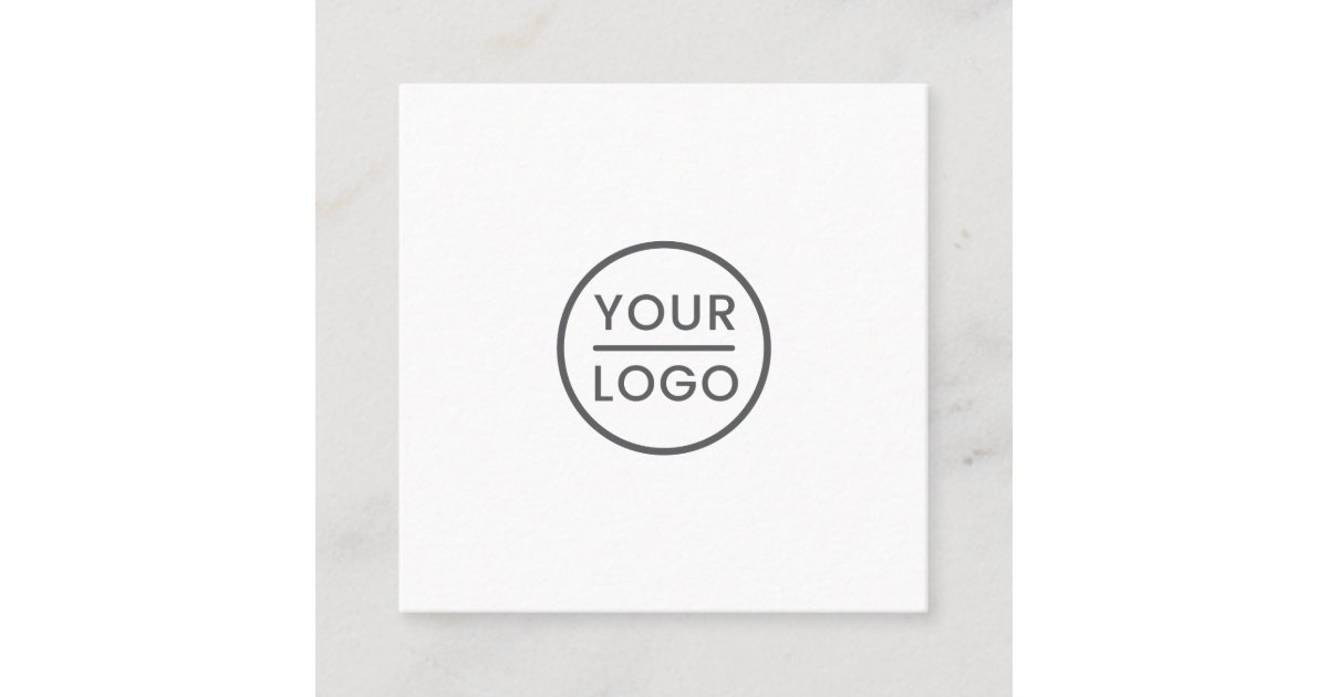 Custom logo, white, square, professional square business card | Zazzle.com