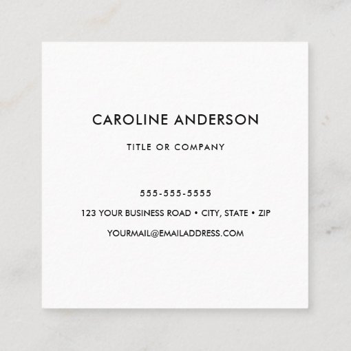 Custom logo, white, square, professional square business card | Zazzle