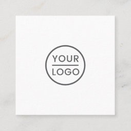 Custom logo, white, square, professional square business card | Zazzle