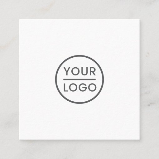 Custom logo, white, square, professional square business card | Zazzle