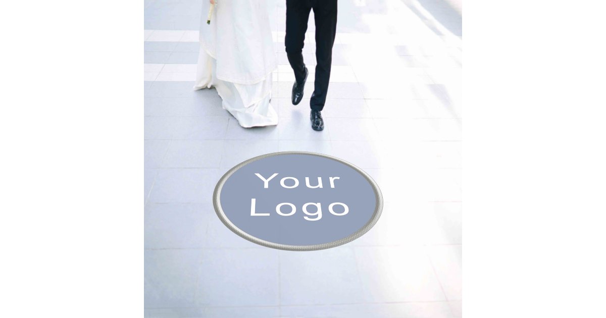 Custom Logo with Big Silver Circle Floor Decals | Zazzle