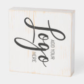 Custom logo wood business wooden box sign | Zazzle