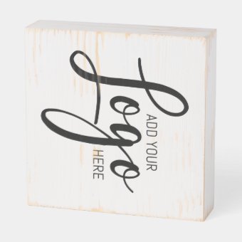 Custom logo wood business wooden box sign | Zazzle