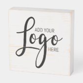 Custom logo wood business wooden box sign | Zazzle