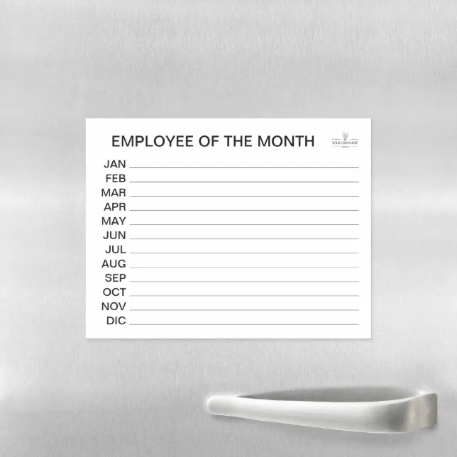 Custom Logo Yearly Employee Of The Month Magnetic Dry Erase Sheet | Zazzle
