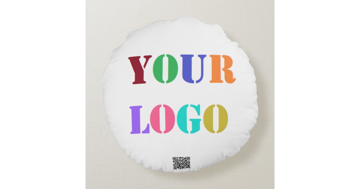 Custom Logo Your Business Promotional Round Pillow | Zazzle
