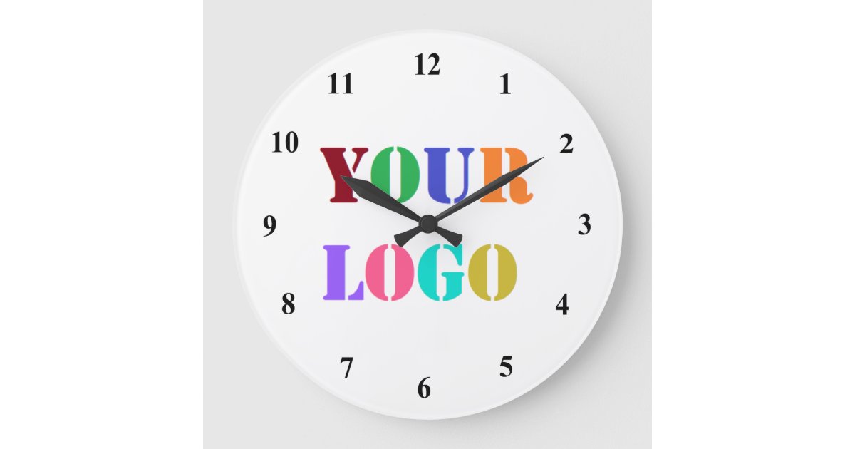 Custom Logo Your Business Promotional Wall Clock | Zazzle