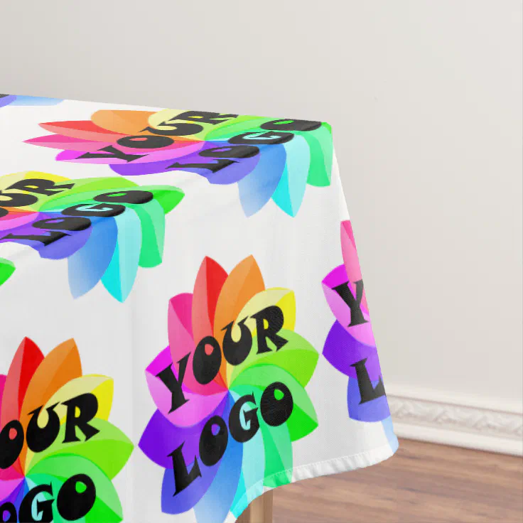 Custom Logo Your Logo Business Office Tablecloth | Zazzle