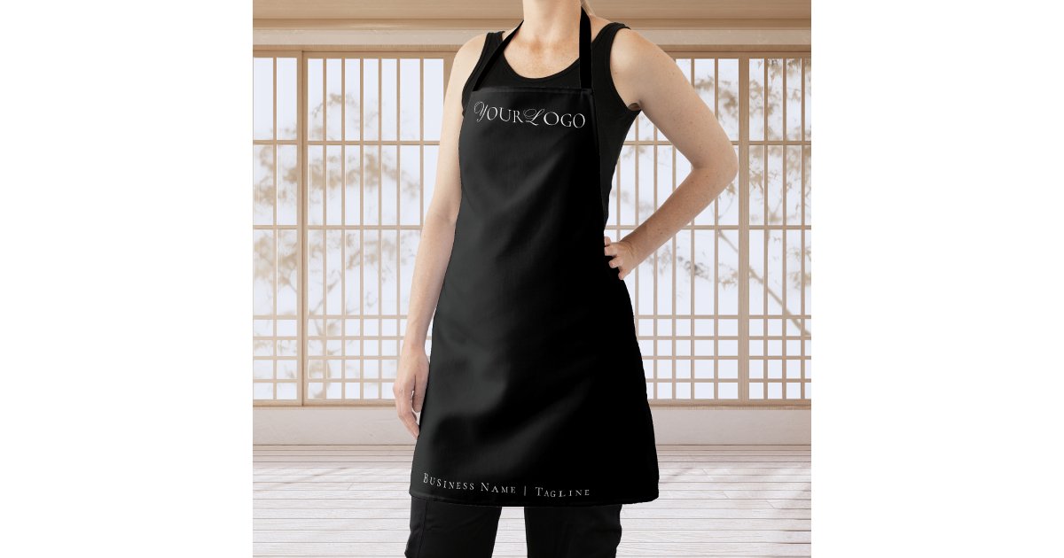 Custom Long Thin Logo Business Company Branded Apron | Zazzle