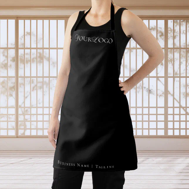 Custom Long Thin Logo Business Company Branded Apron | Zazzle