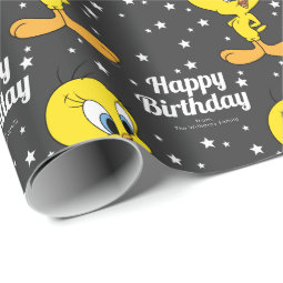 Custom LOONEY TUNES™ TWEETY™ Happy Birthday Wrapping Paper | Zazzle