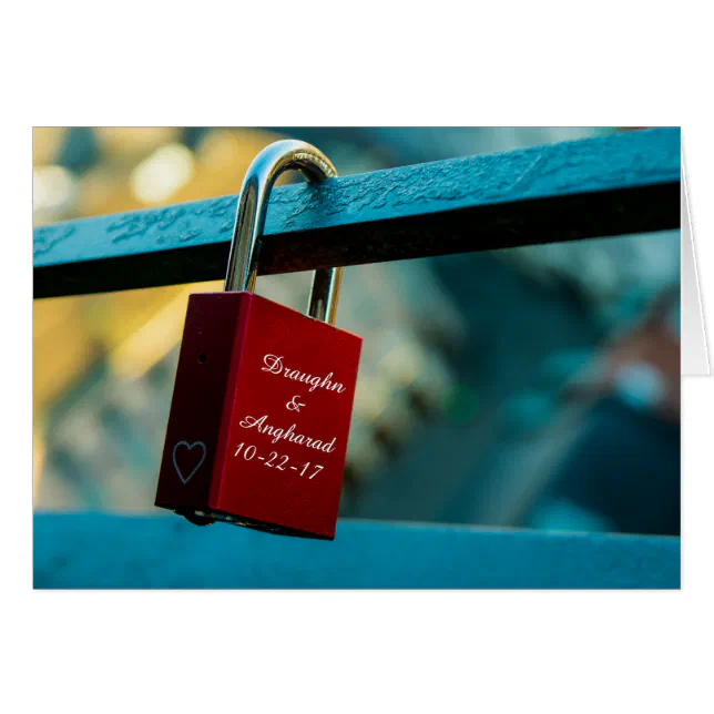 Custom "Love Lock" Padlock Relationship Card | Zazzle