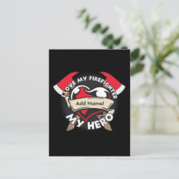 Custom Love My Firefighter Postcard | Zazzle