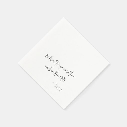 Custom Love Note Handwritten Style Wedding Vows Napkins | Zazzle