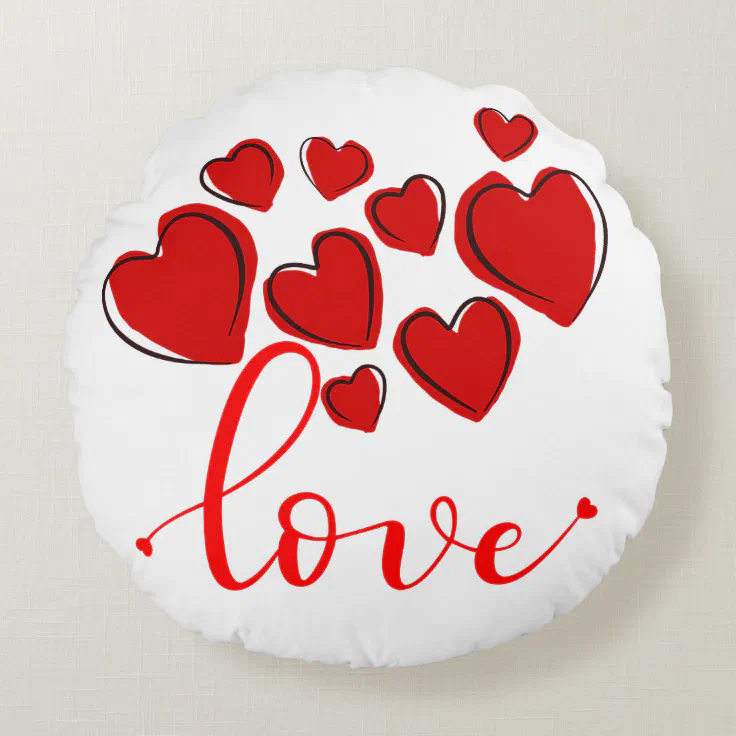 Custom Love Round Pillow | Zazzle