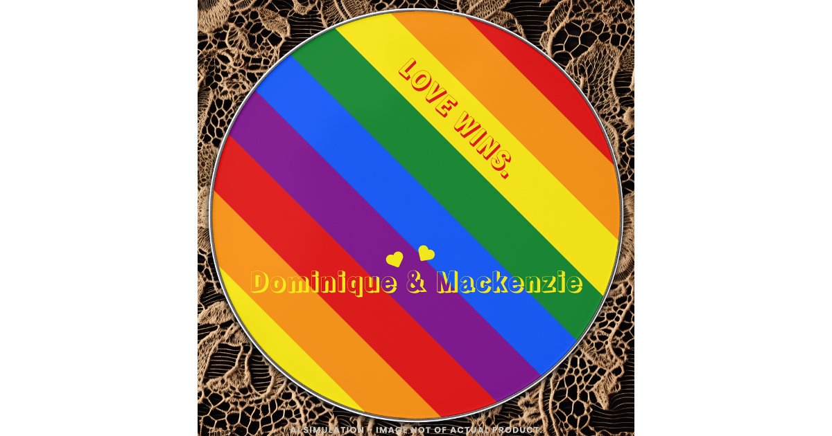 Custom 'Love Wins.' LGBT Rainbow Flag Pride Month Wireless Charger | Zazzle