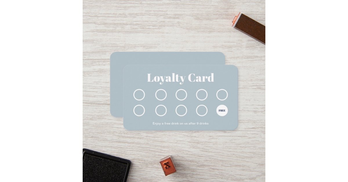 Custom Loyalty Card - Simple Blue and White | Zazzle