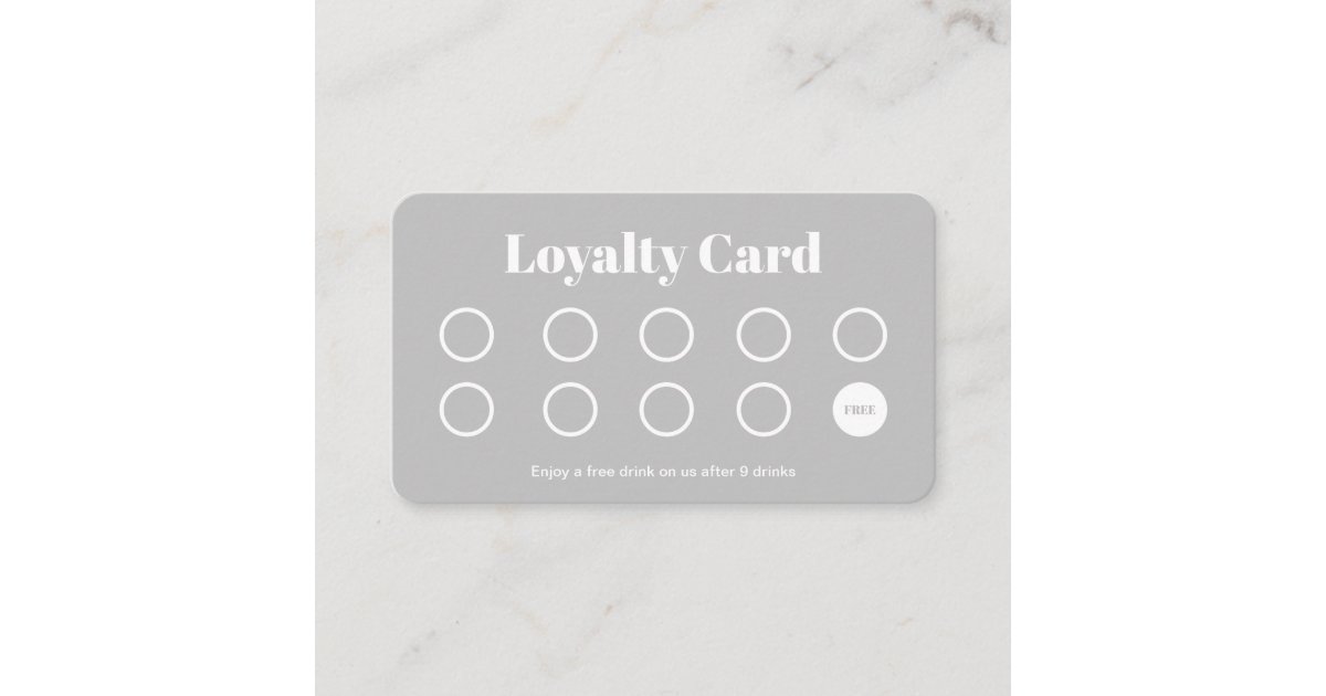 Custom Loyalty Card - Simple Gray and White | Zazzle