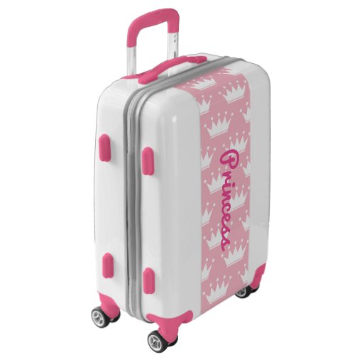Custom luggage cute princess crown girl's suitcase | Zazzle
